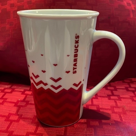 Starbucks | Dining | Starbucks Red White Chevron Mug Extra Large 22 Oz ...
